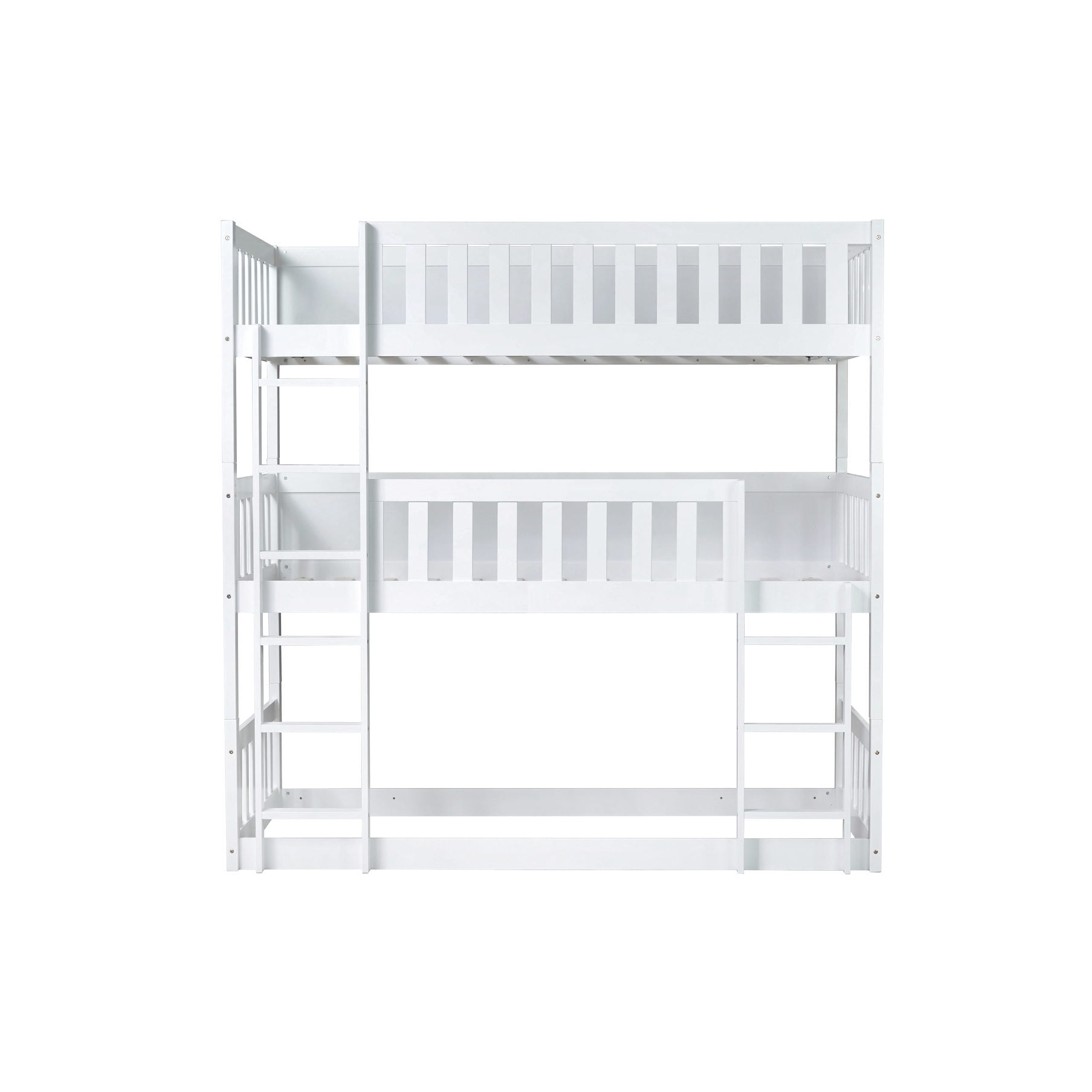 Detachable Triple Bunk Bed of Twin Size, Rubber Wood Material - Adapt ...