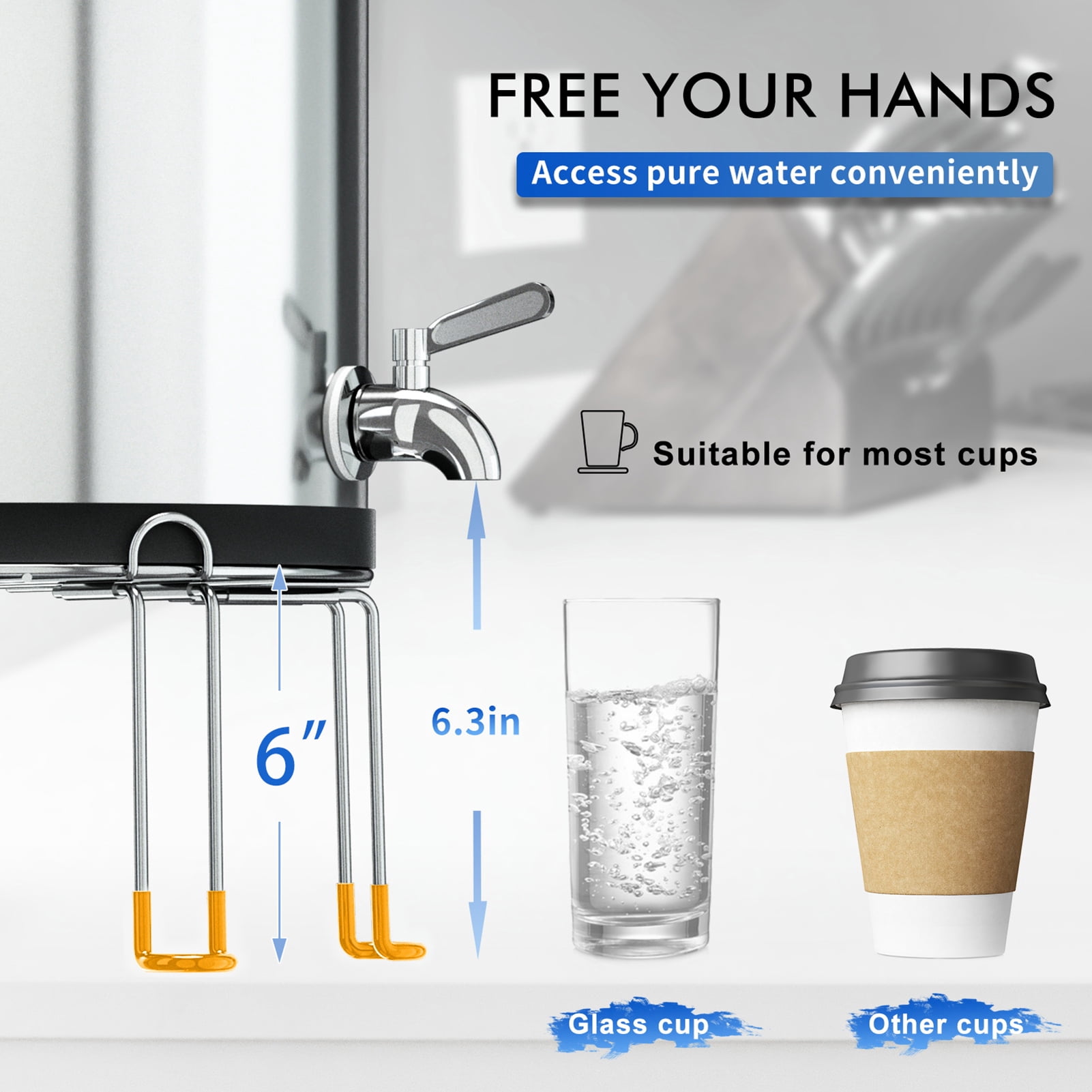 Detachable Water Filter Stand 9.5 X 6 Inch Stainless Steel Countertop ...