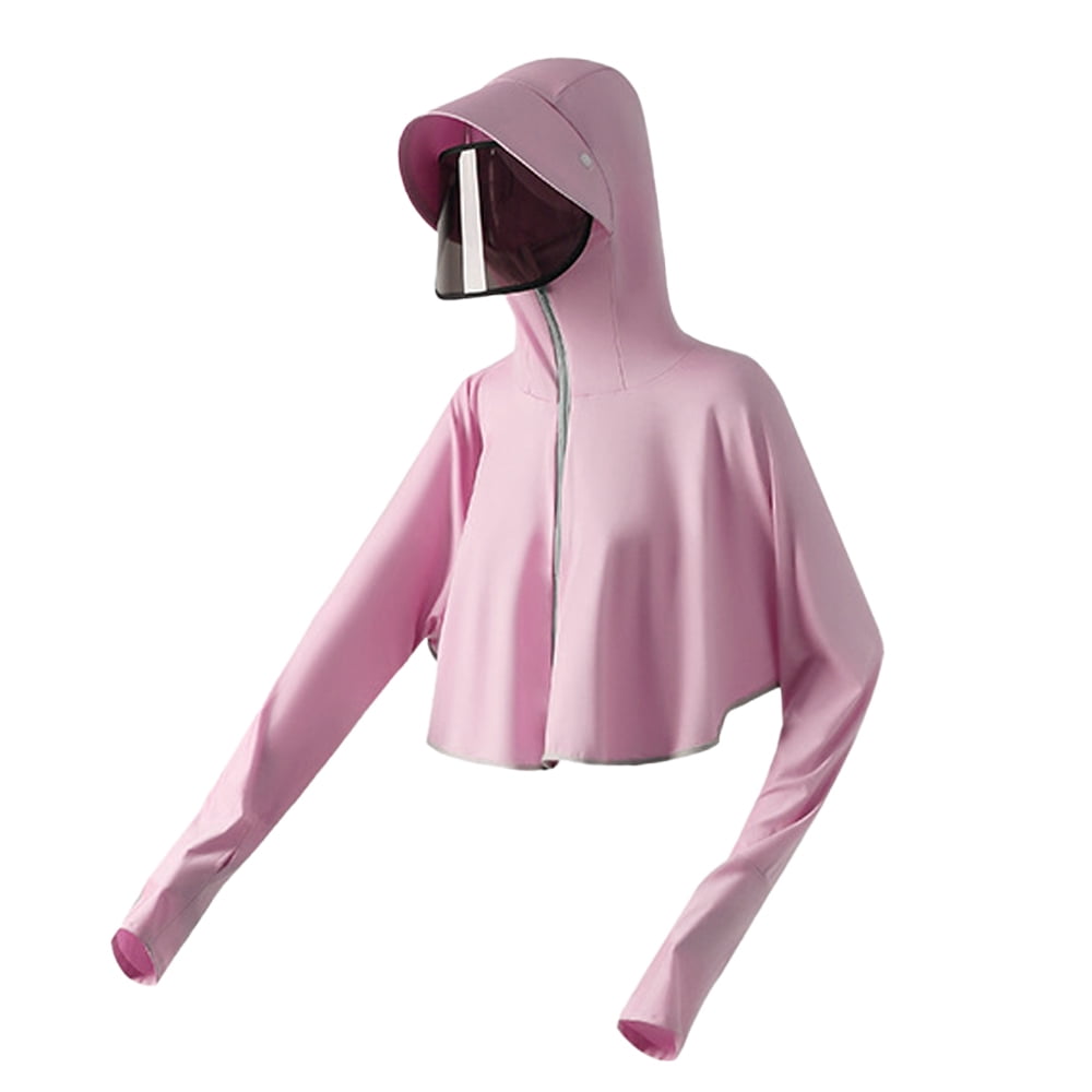 Detachable face mask neck clamshell visor wide border insolation hiking ...