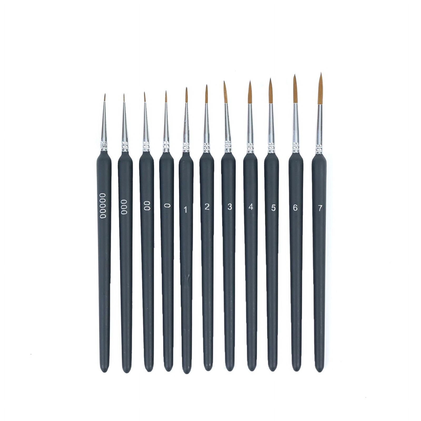 Detail Brush Set- 11 Miniature Brushes for Fine Detailing & Painting ...