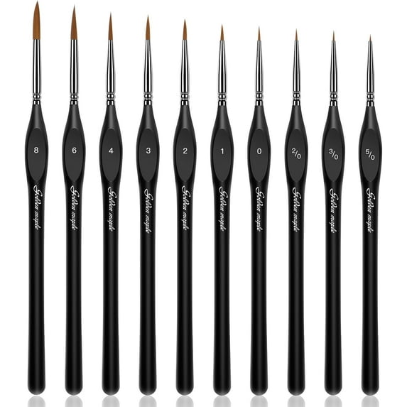 Detail Paint Brushes Set 10pcs Miniature Brushes for Fine Detailing ...