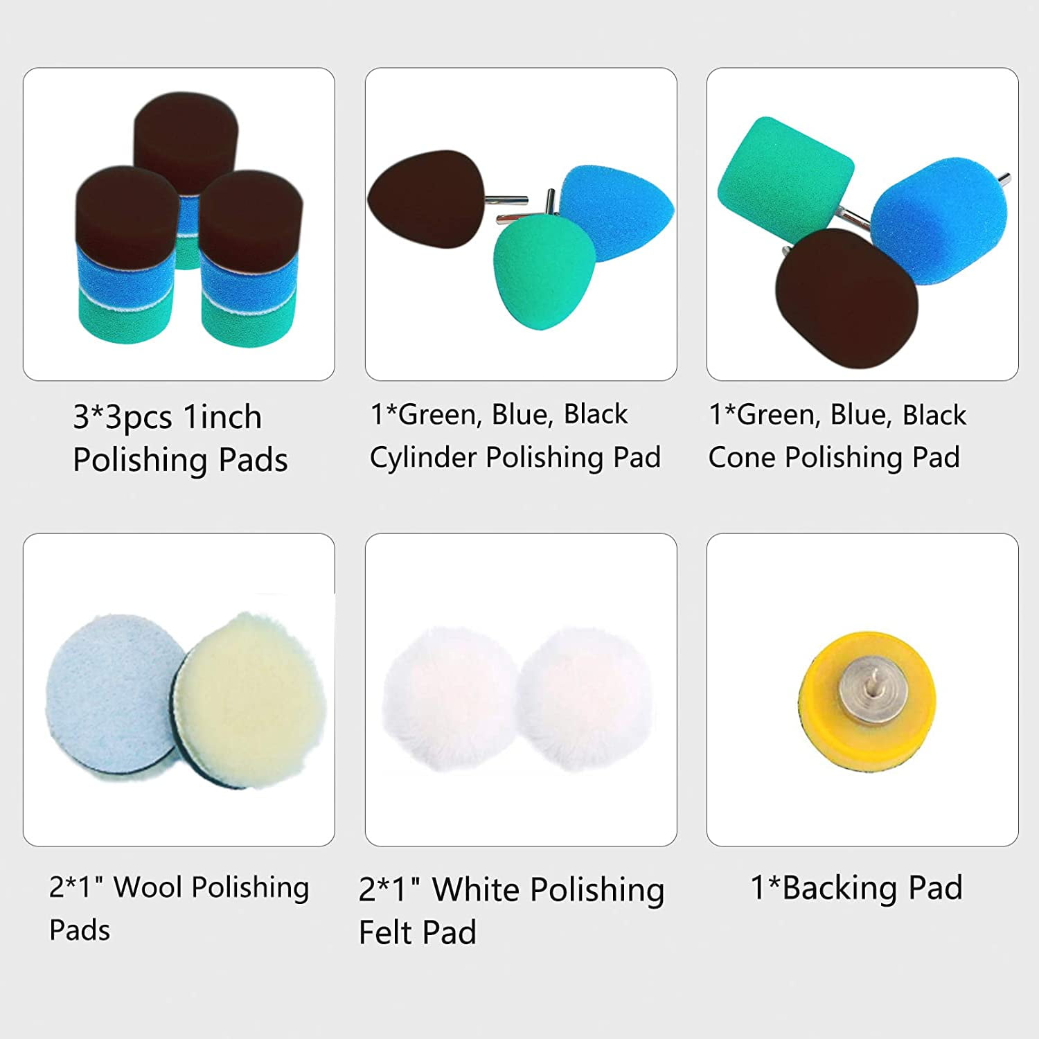 Detail Polisher Pad,Buffing Pad Kit for Mini Electric Drill Rotary Tool ...