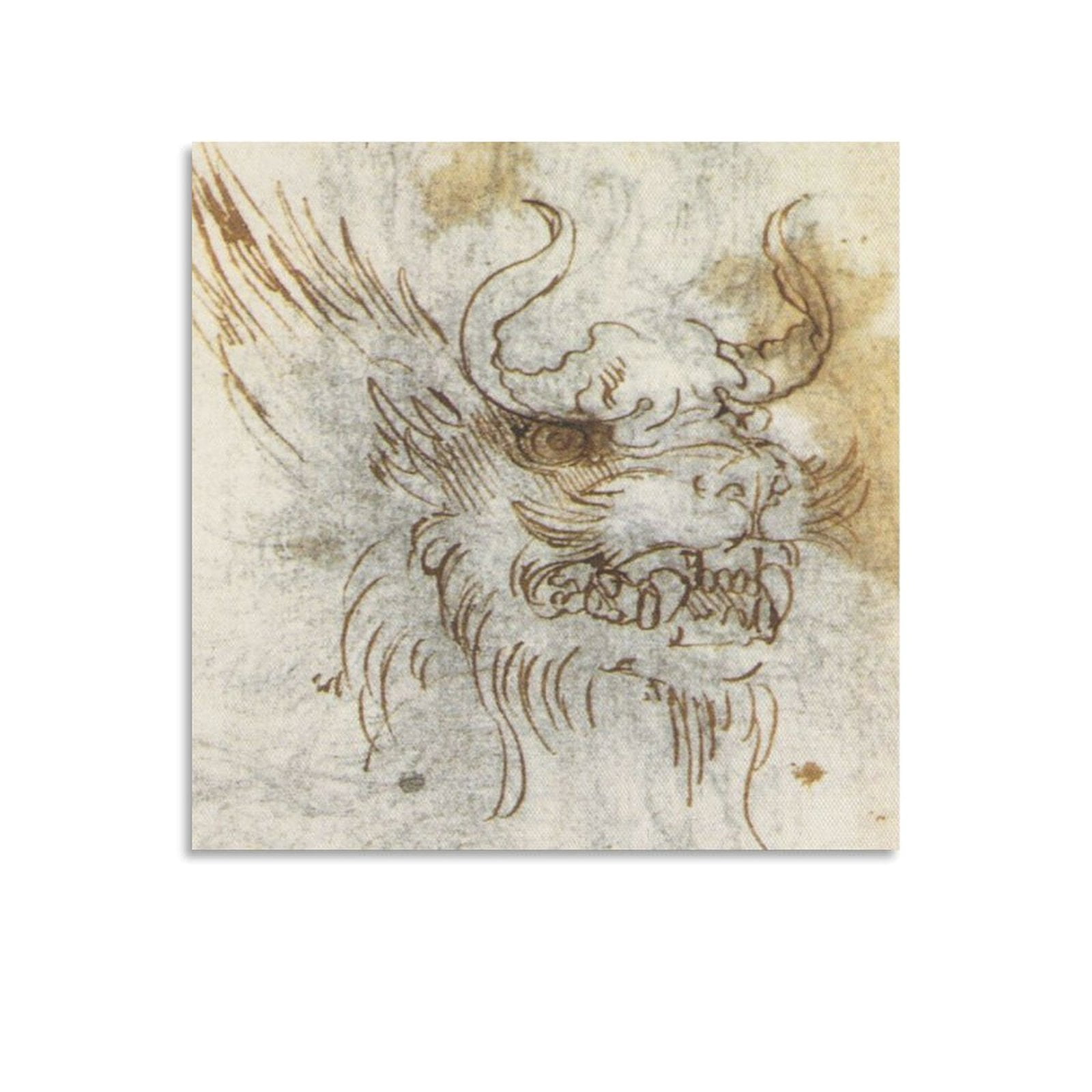 Detail from A Study of A Dragon Costume by Leonardo Da Vinci Posters ...