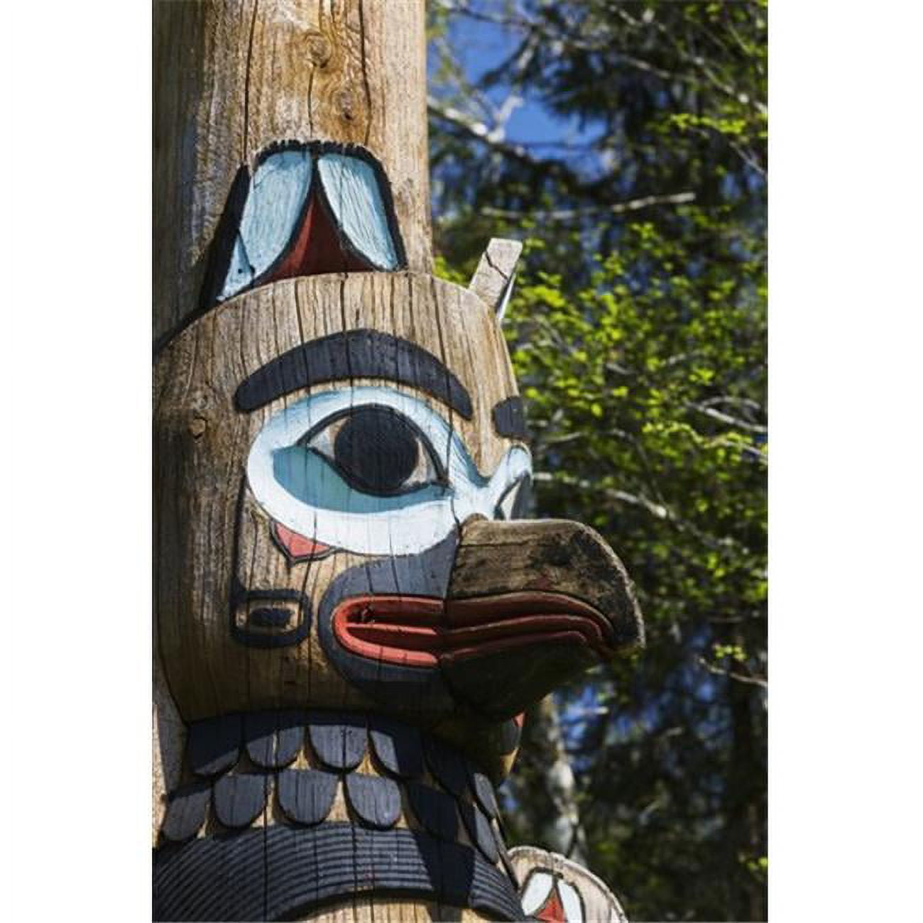 Detail of A Raven Figure Carved Into A Totem Pole Totem Bight State ...
