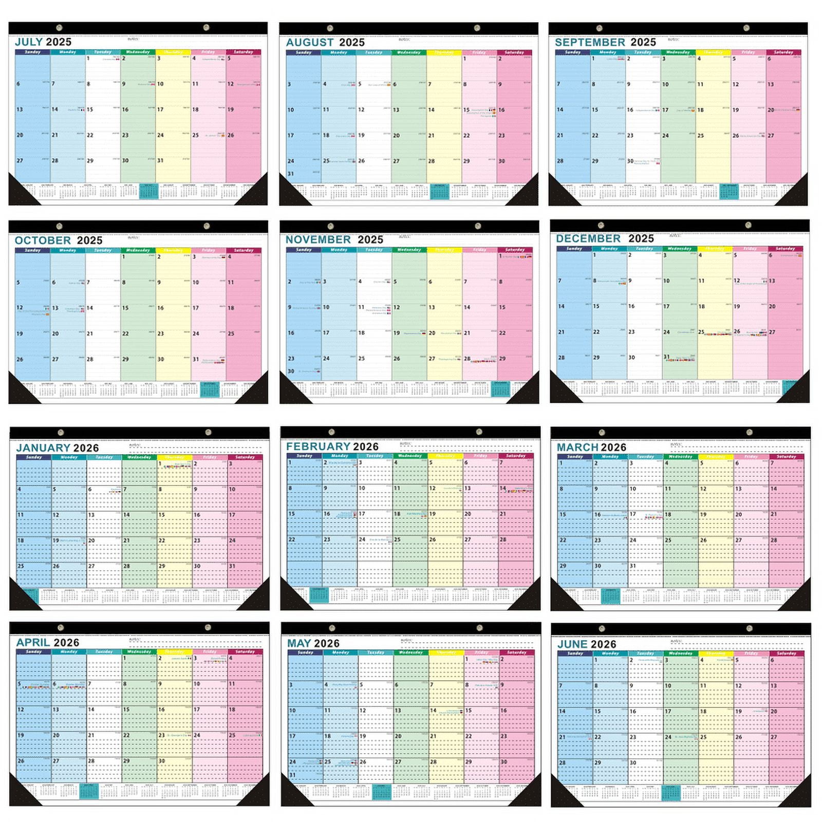Detailed Annual Planning Calendar for The Year with Eye-Catching ...
