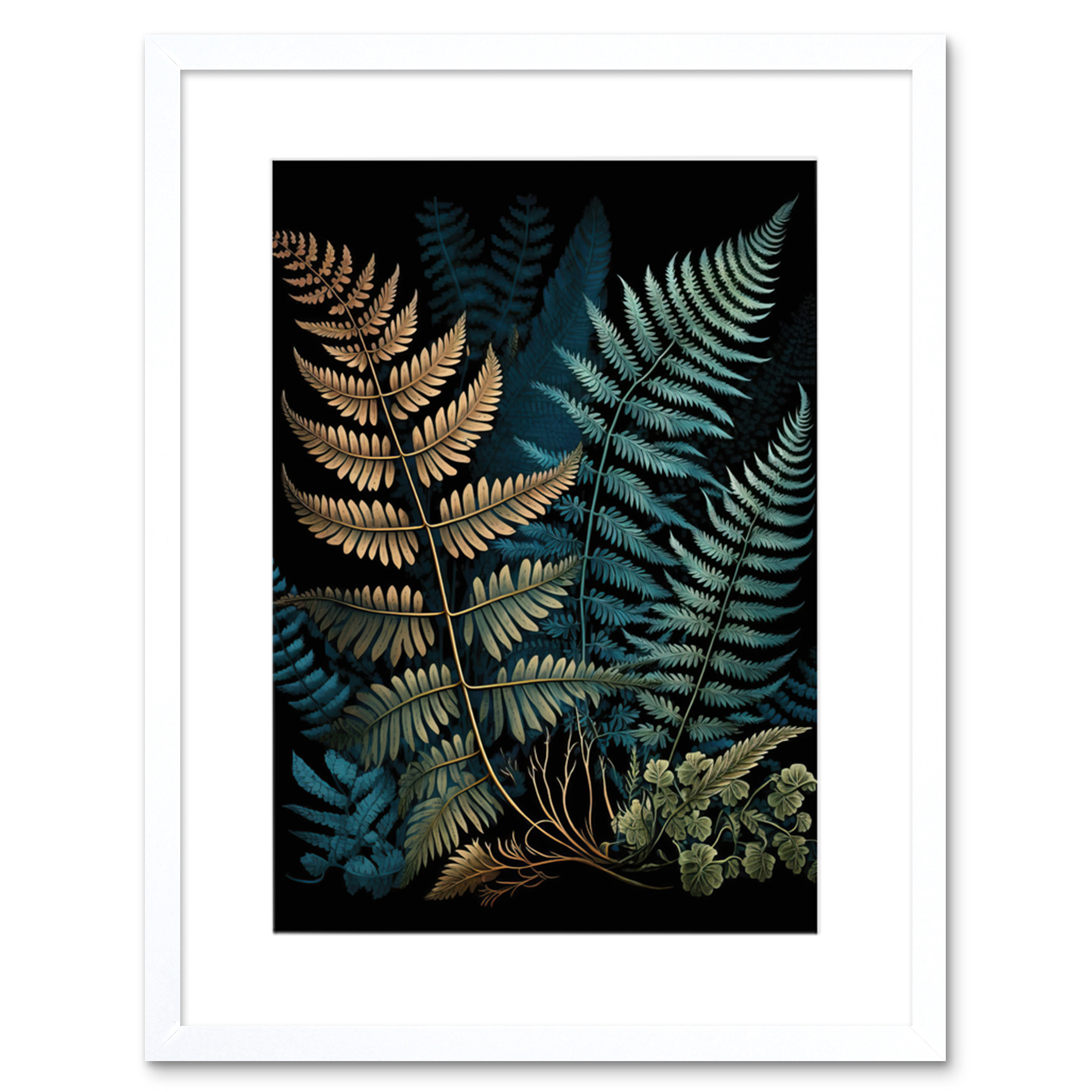 Detailed Botanical Illustration Fern Frond Species Artwork Framed Wall ...