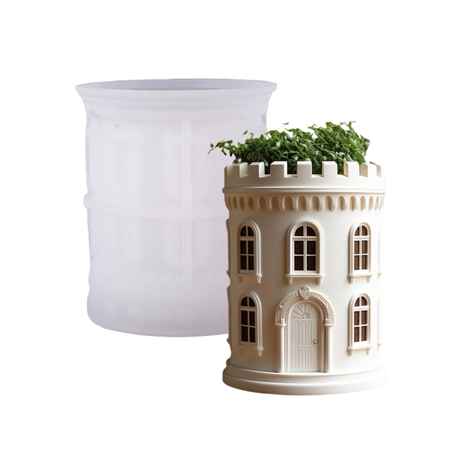 Detailed Castles Shape Silicone Mold Plant Container Molds for Resin ...