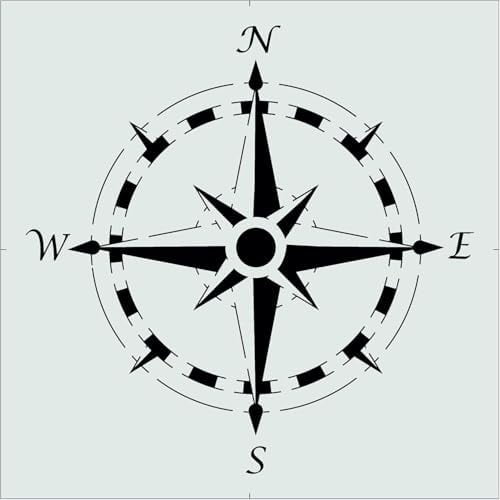 Detailed Compass Stencil - Reusable for DIY Projects, Painting, Drawing ...