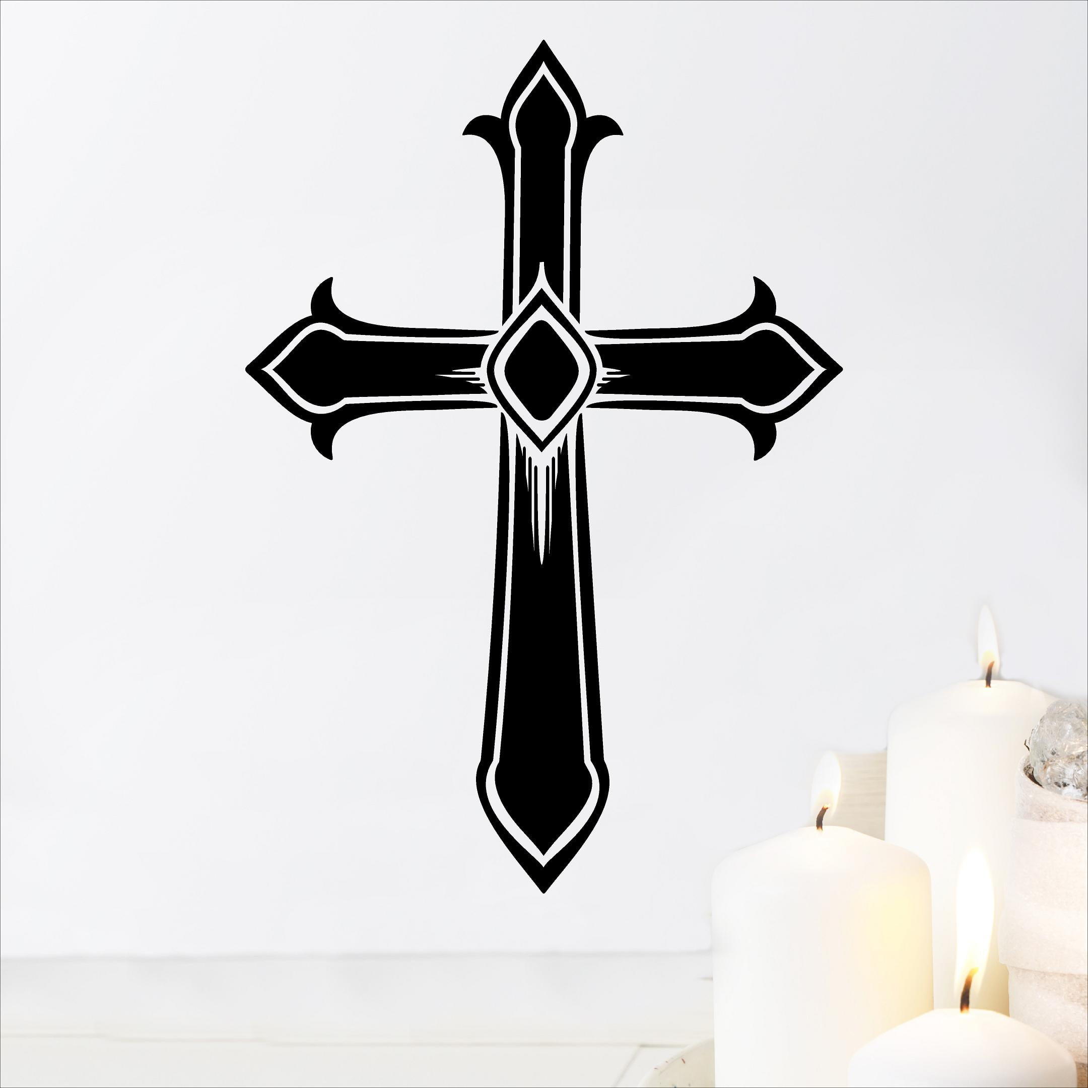 Detailed Cross Easter Spiritual Decals Gifts Christ Bible Verse Vinyl ...