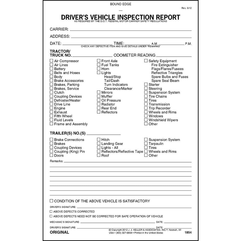 Forklift Operator Daily Checklist Forms 25-pk. - Bilingual, Book Format ...