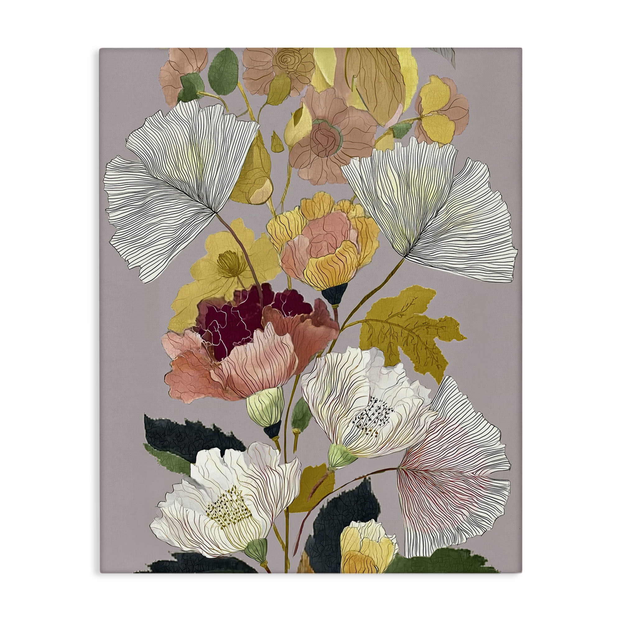 Detailed Foliage Leaves Canvas Wall Art, design by Annabelle Hall ...