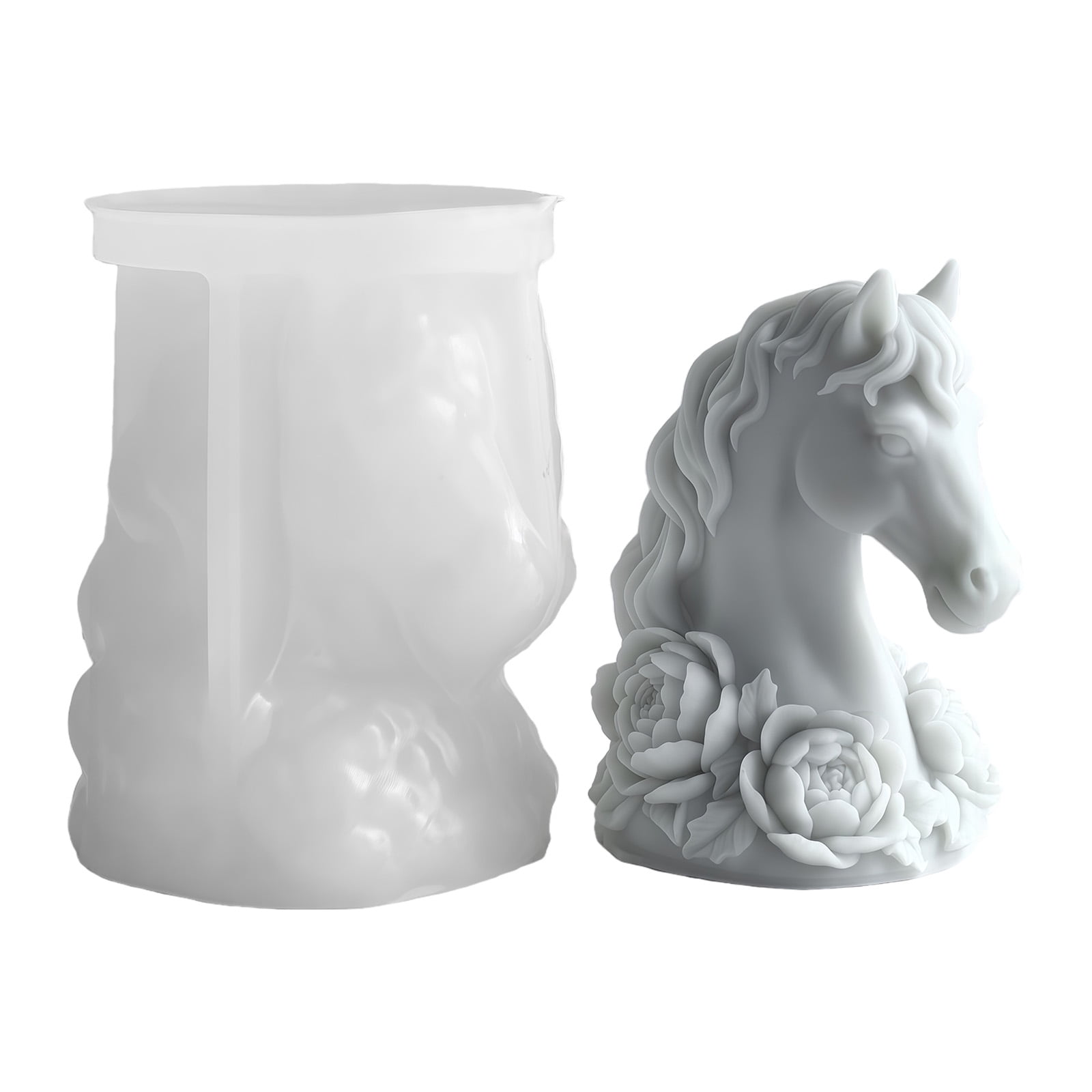 Detailed Horse Detail Flexible Silicone Mold For Creative Gift And Soap ...