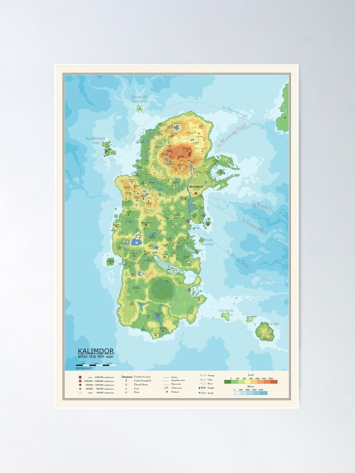Detailed Kalimdor map Poster - Walmart.com
