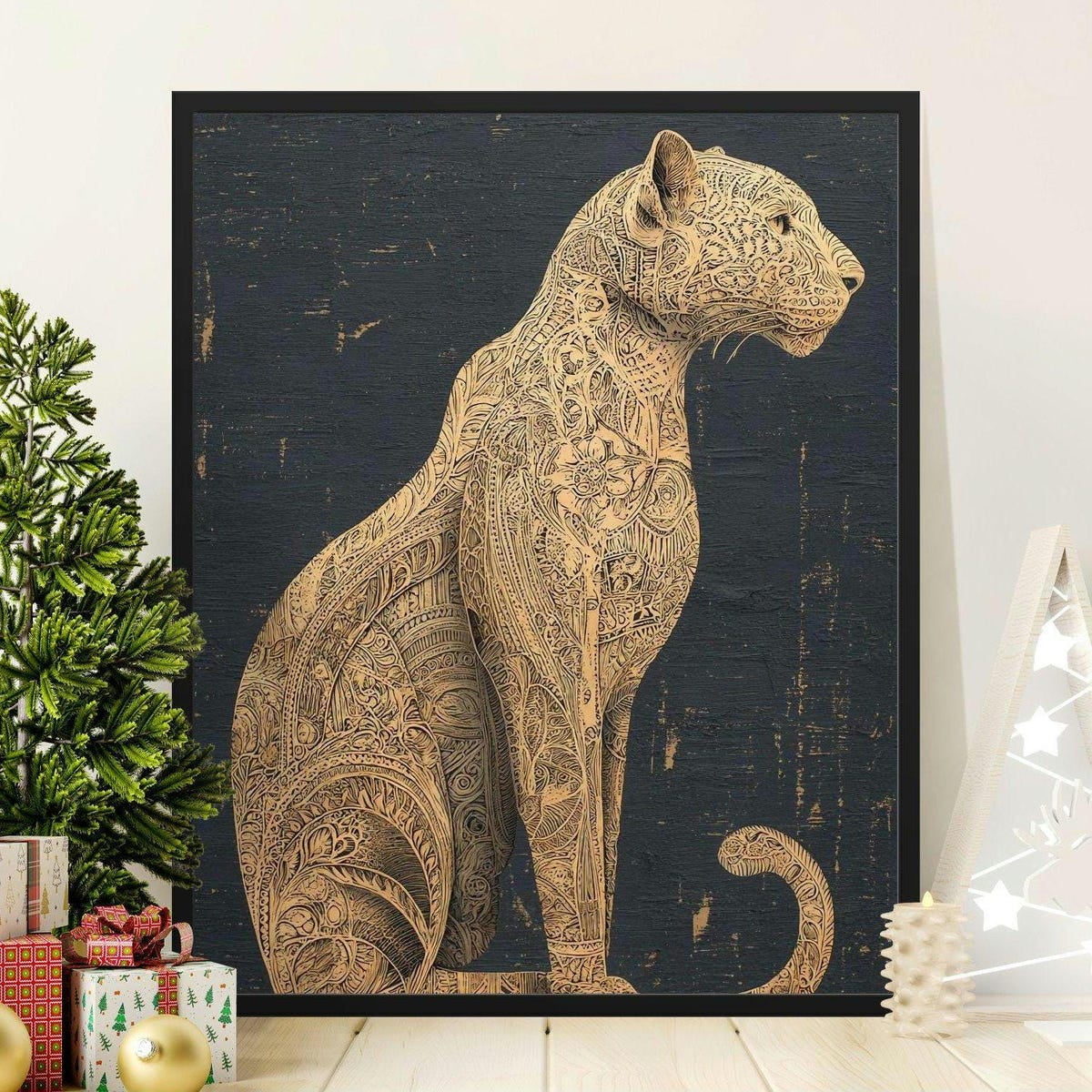 Detailed Leopard Posters, Ornate Animal Art Print, Unique Home Decor ...