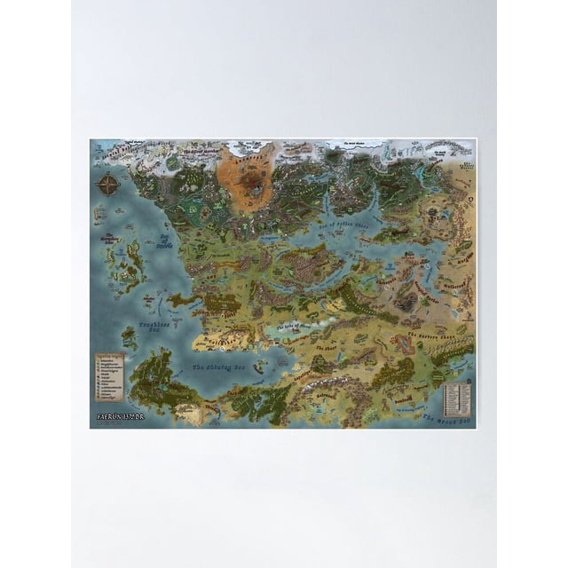 Detailed Map of the Forgotten Realms Poster - Walmart.com