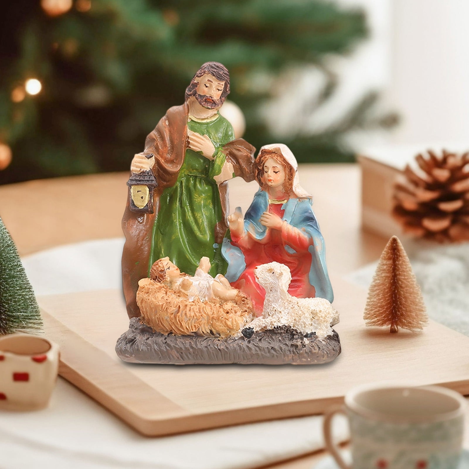 Detailed Nativity Scene Resin Ornament with Cultural Significance ...