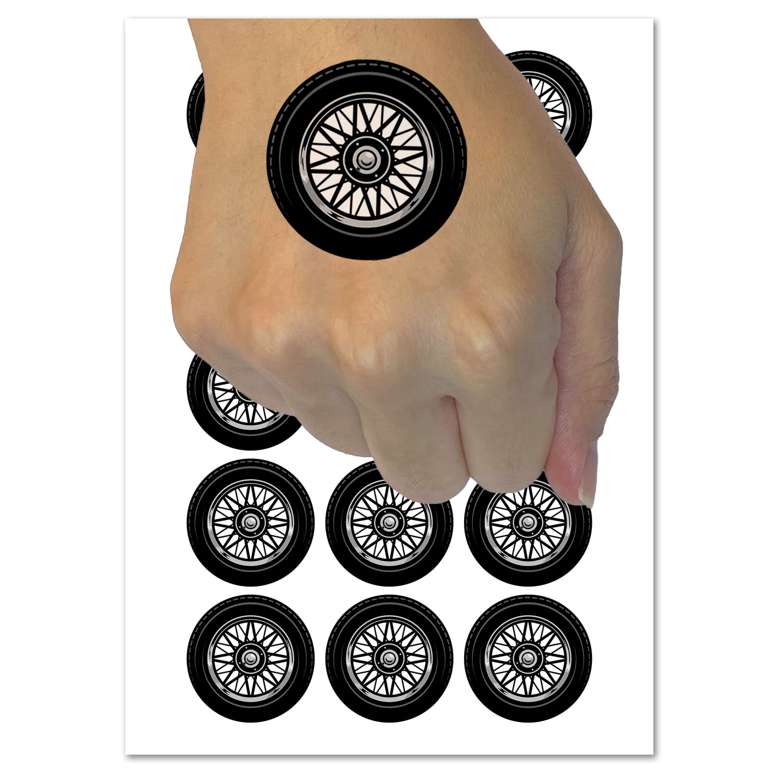 Detailed Realistic Tire Wheel Car Vehicle Water Resistant Temporary ...