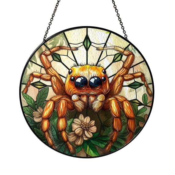 Detailed Spider Illustration Stained Glass Window Hanging - Walmart.com