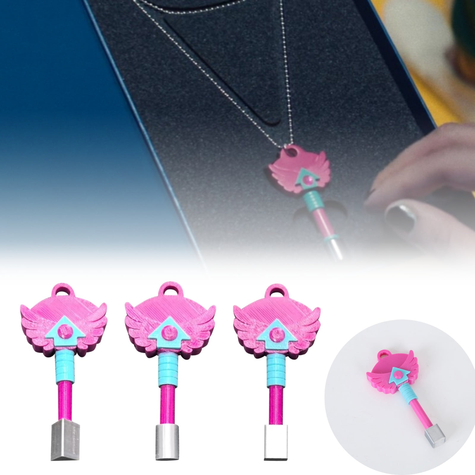 Detailed Squid Game 3 Key Replica Necklace 3D Printed Collectible ...