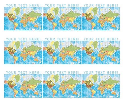 Detailed World Map - Edible Cake Strips - 2.5" x 10.5" Strips (3 pieces ...