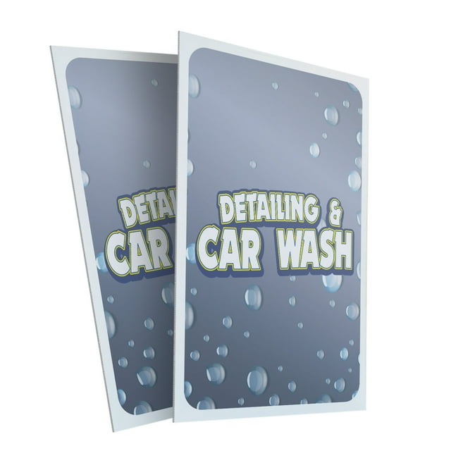 Detailing And Car Wash (2-PACK) 24" x 36" Plastic Signs | Sign Insert ...