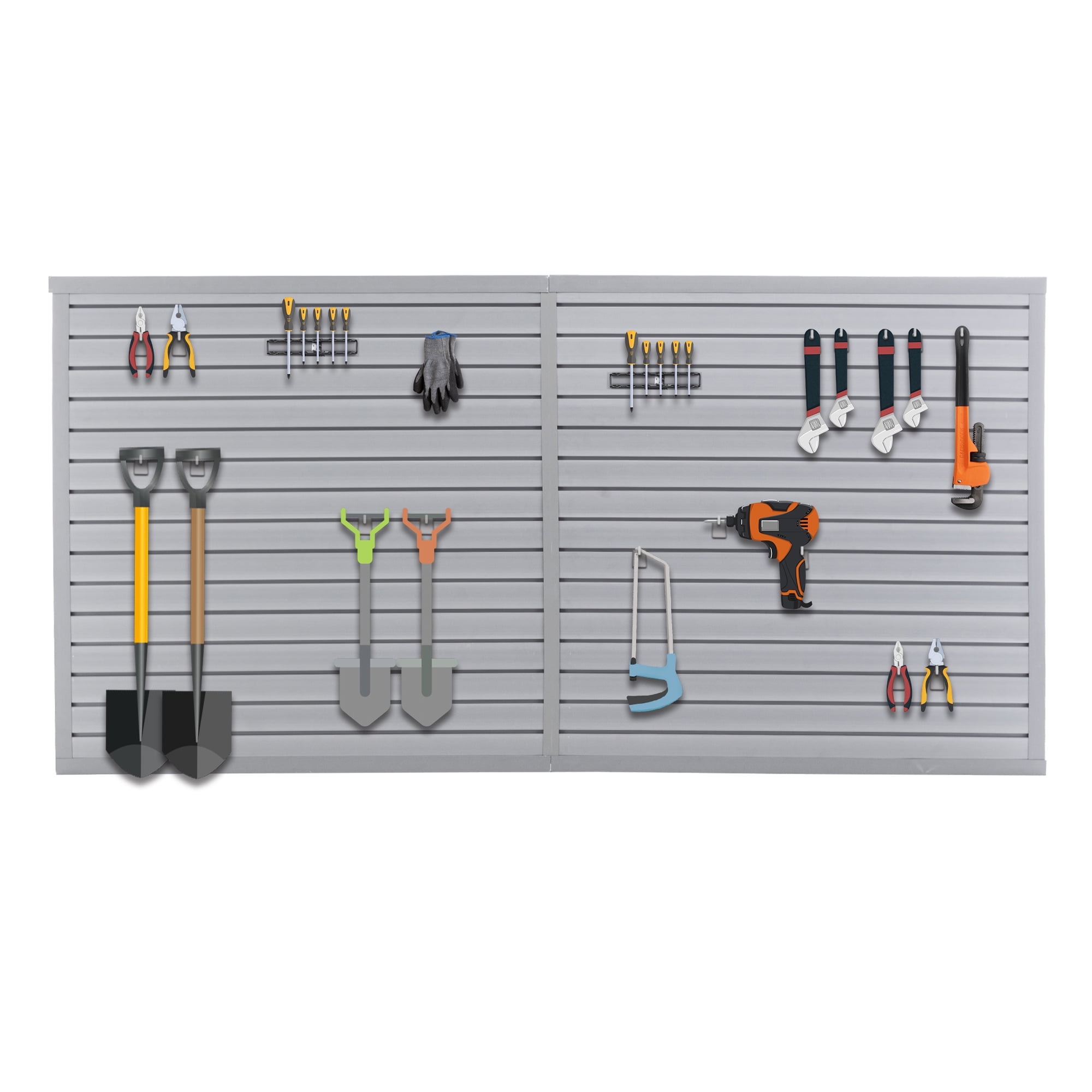 DetalleGo 8x4 ft PVC Slatwall Panel Wall Storage Systems, Interlocking ...