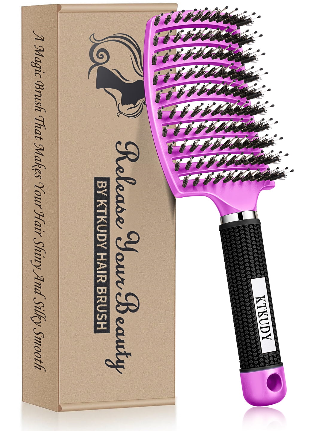Detangling Hair Brush - Easy Tames Tangles & Knots for All Hair Types ...