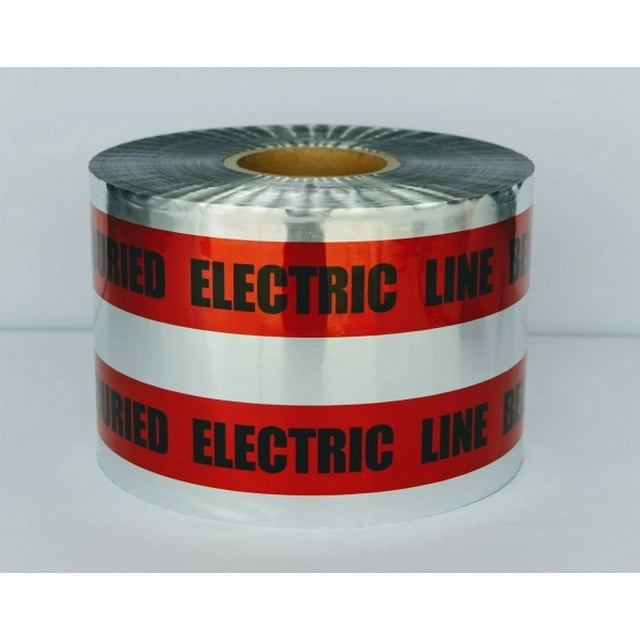 Detectable Underground Tape - Caution Buried Electric Line Below - 6" X 1000 Ft Roll (4 Roll ...