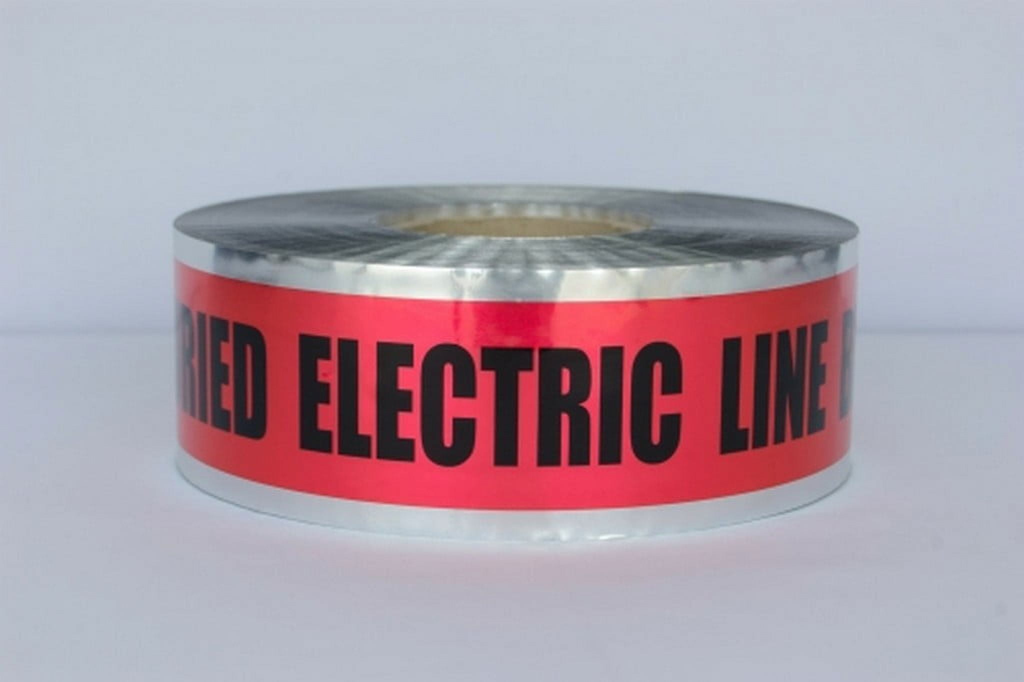 Detectable Underground Tape - Caution Buried Electric Line Below - Red - 3" X 1000 Ft Roll (8 ...
