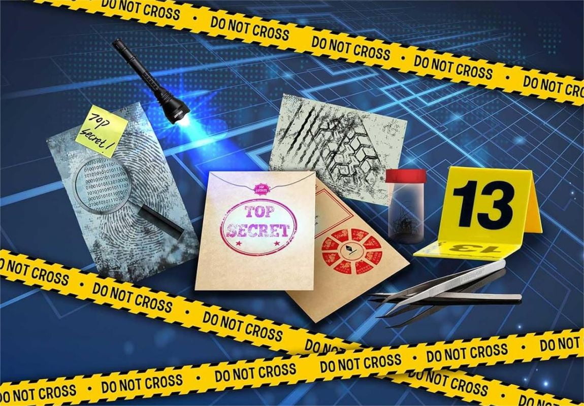 Detective Backdrop Murder Crime Fingerprint Clues Evidence Top Secret ...