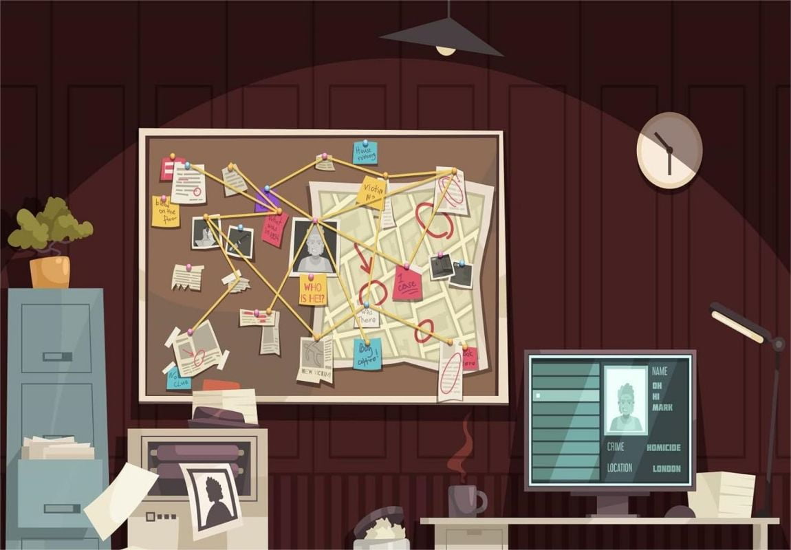 Detective Backdrop Top Secret Agent Spy Evidence Bag Mystery Suspect ...