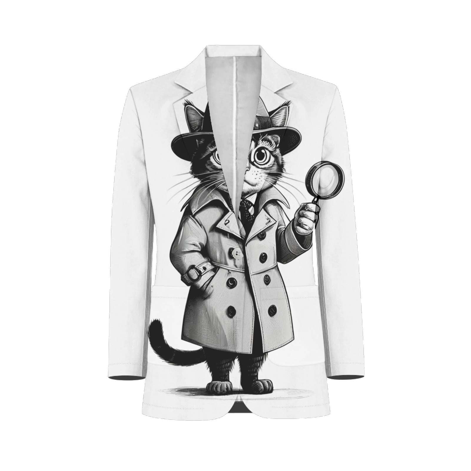 Detective Cat Customized Men's Suits full man Shawl Collar Gentleman ...
