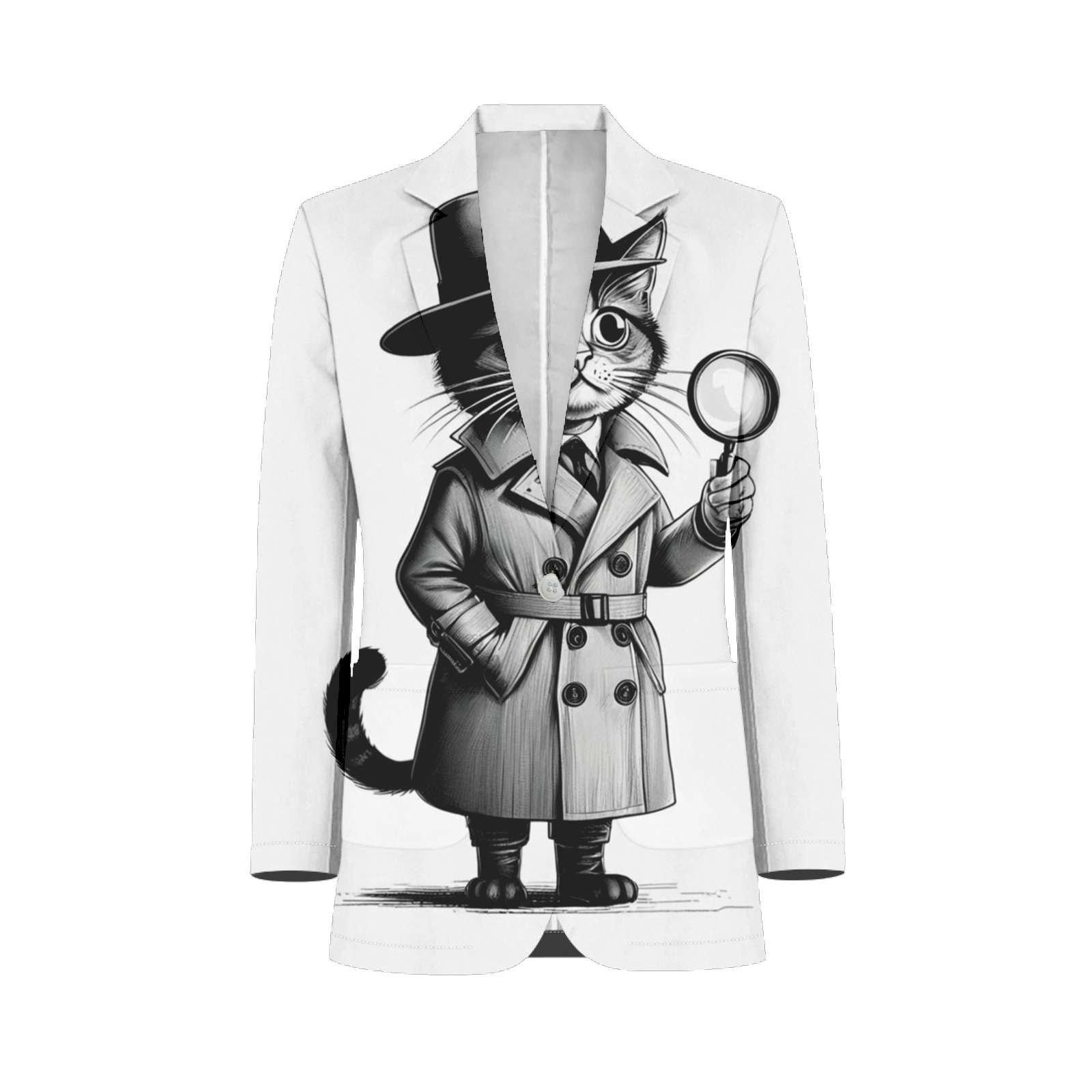 Detective Cat Customized Men's Suits full man Shawl Collar Gentleman ...
