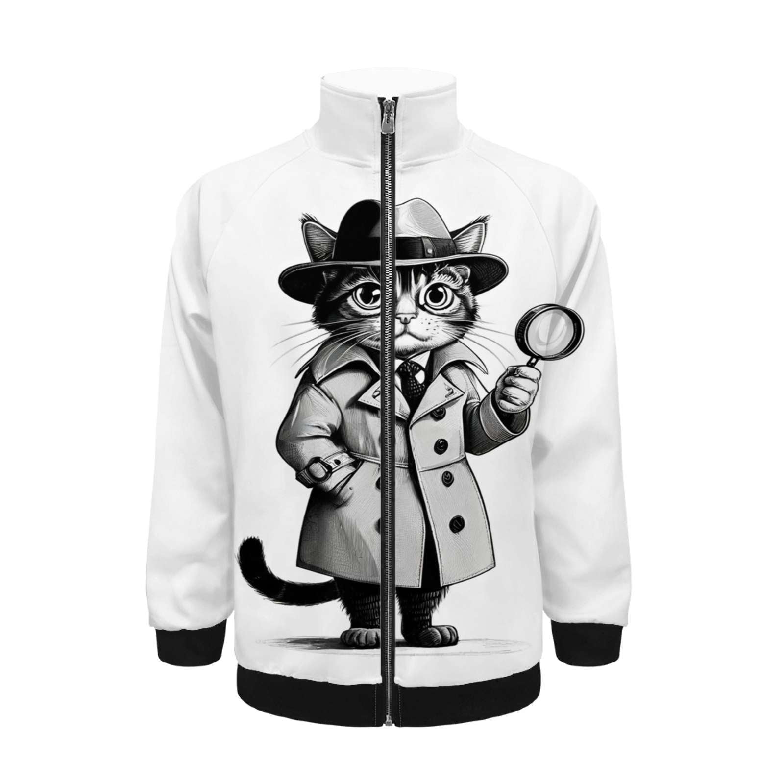 Detective Cat Jacket Men's Street Cool Long Sleeves Coat Personality ...