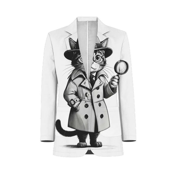 Detective Cat Mens Suits Shawl Collar Slim Fit Suit Mens Groom Jacket ...
