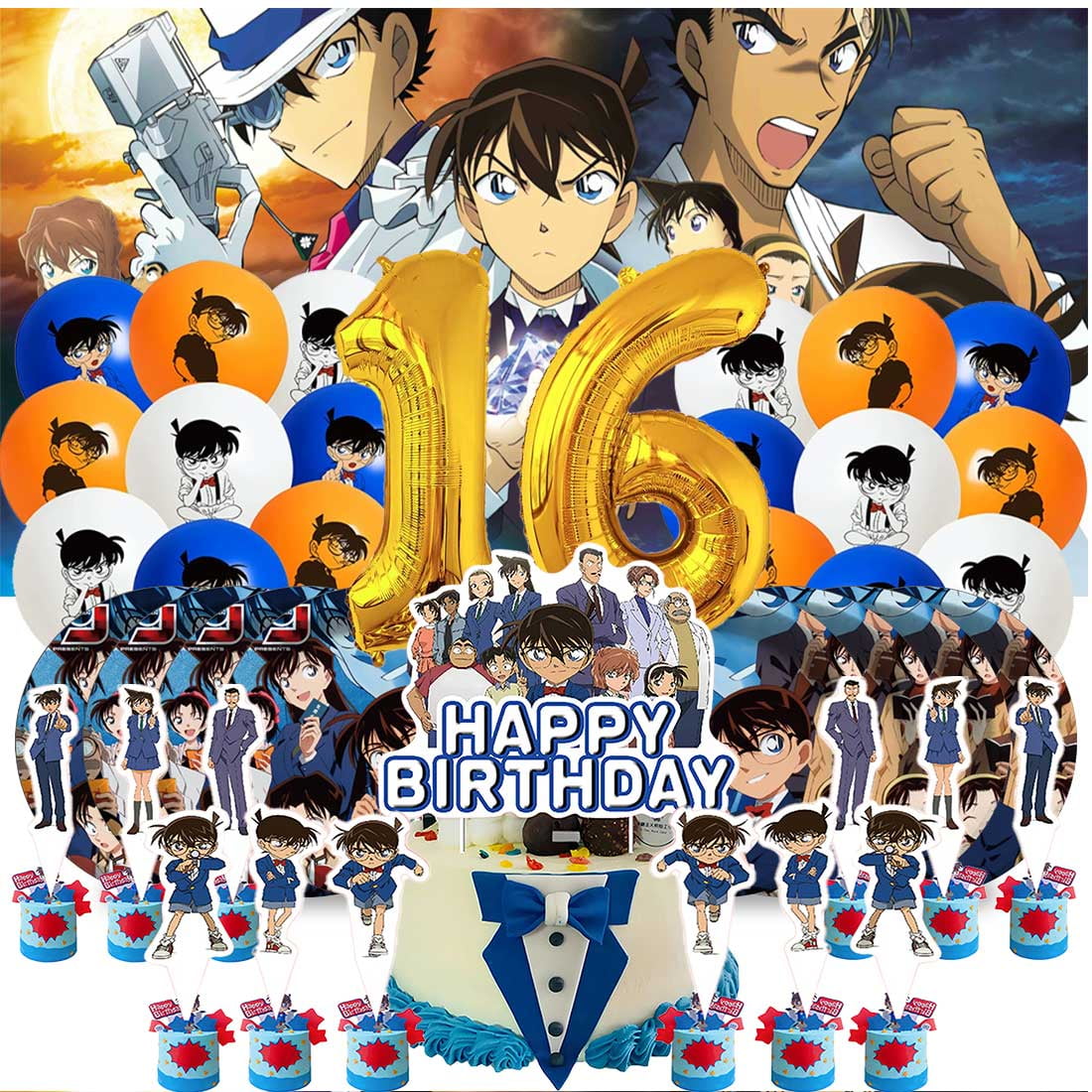 Detective Conan Case Closed Balloons Party Supplies 16th Decor ...