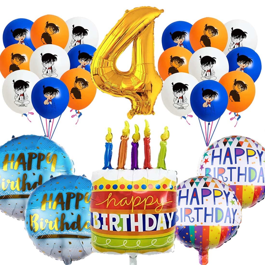 Detective Conan Case Closed Balloons Party Supplies 4th Big Number ...