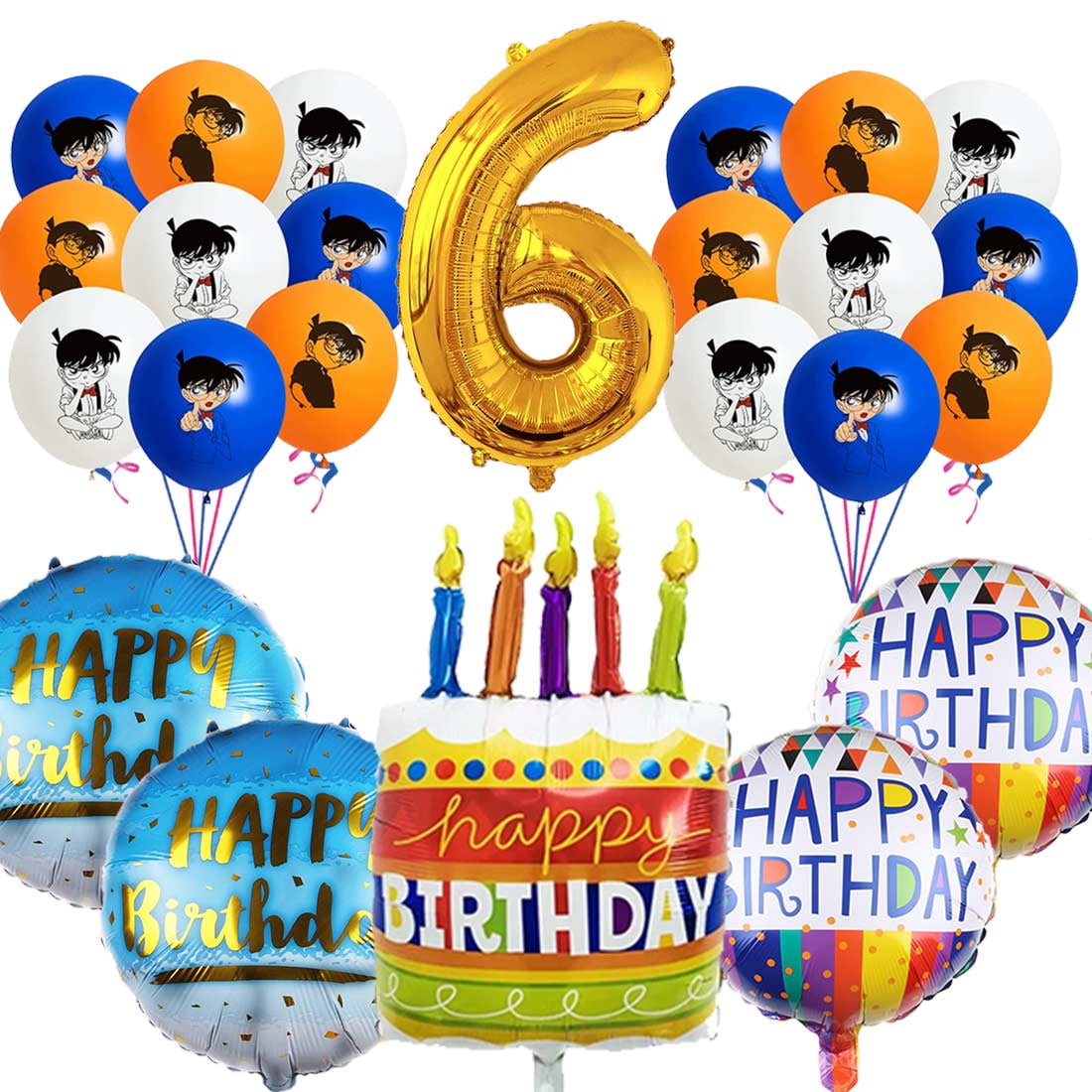 Detective Conan Case Closed Balloons Party Supplies 6th Big Number ...