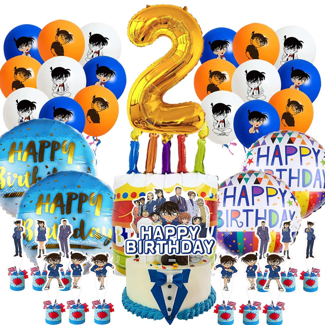 Detective Conan Case Closed Party Supplies 2nd Decor Kit Balloons ...