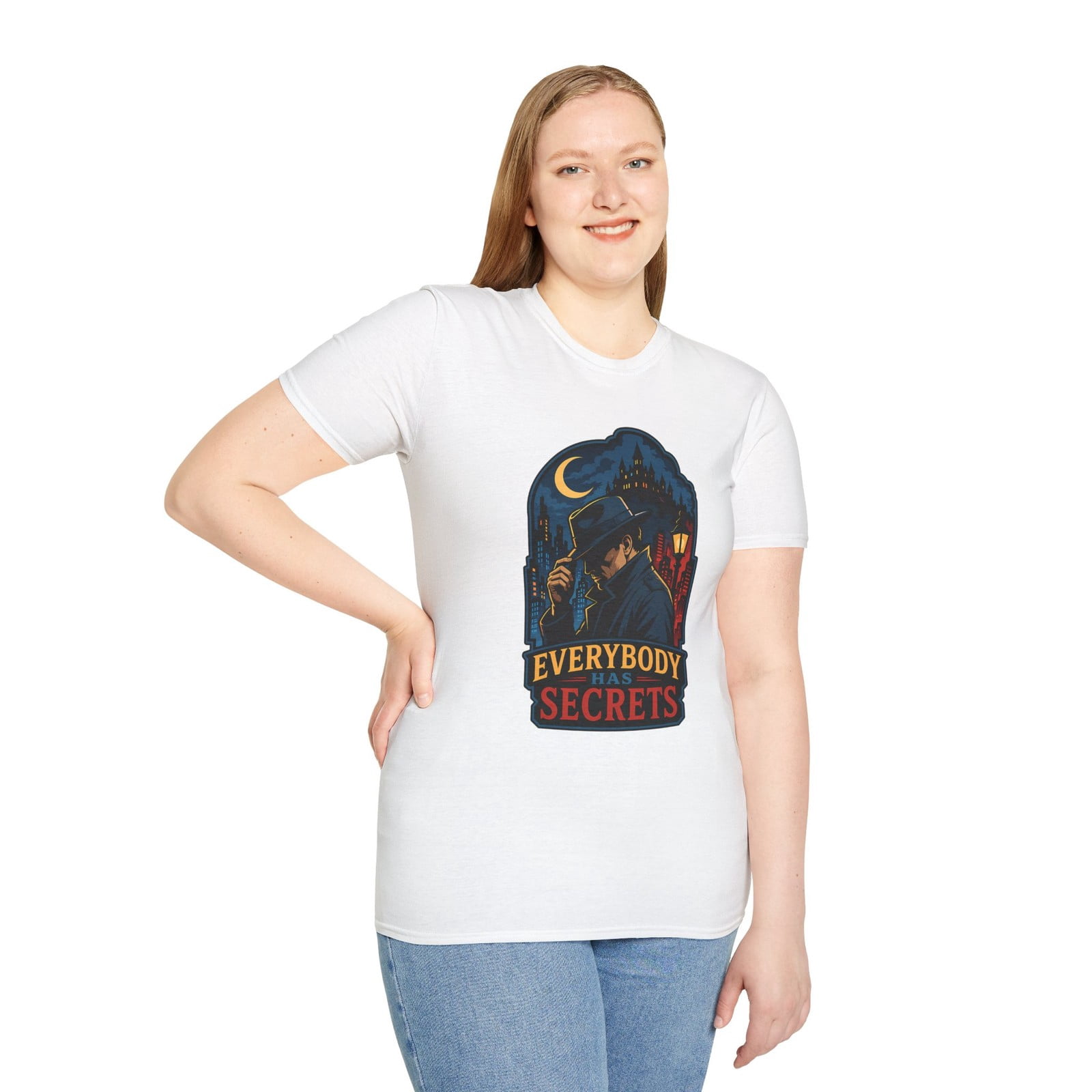 Detective Noir City Rain Castle Mystery Gothic Unisex Softstyle T-Shirt ...