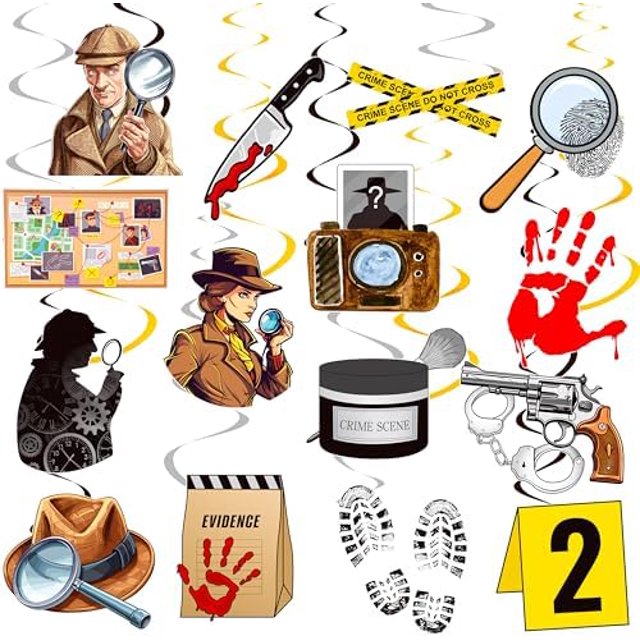 Detective Party Hanging Swirls Detective Birthday Party Decoration ...