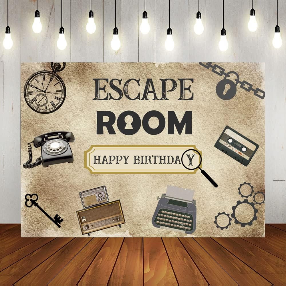 Detective Theme Birthday Backdrop Escape Room Party Background Mystery ...