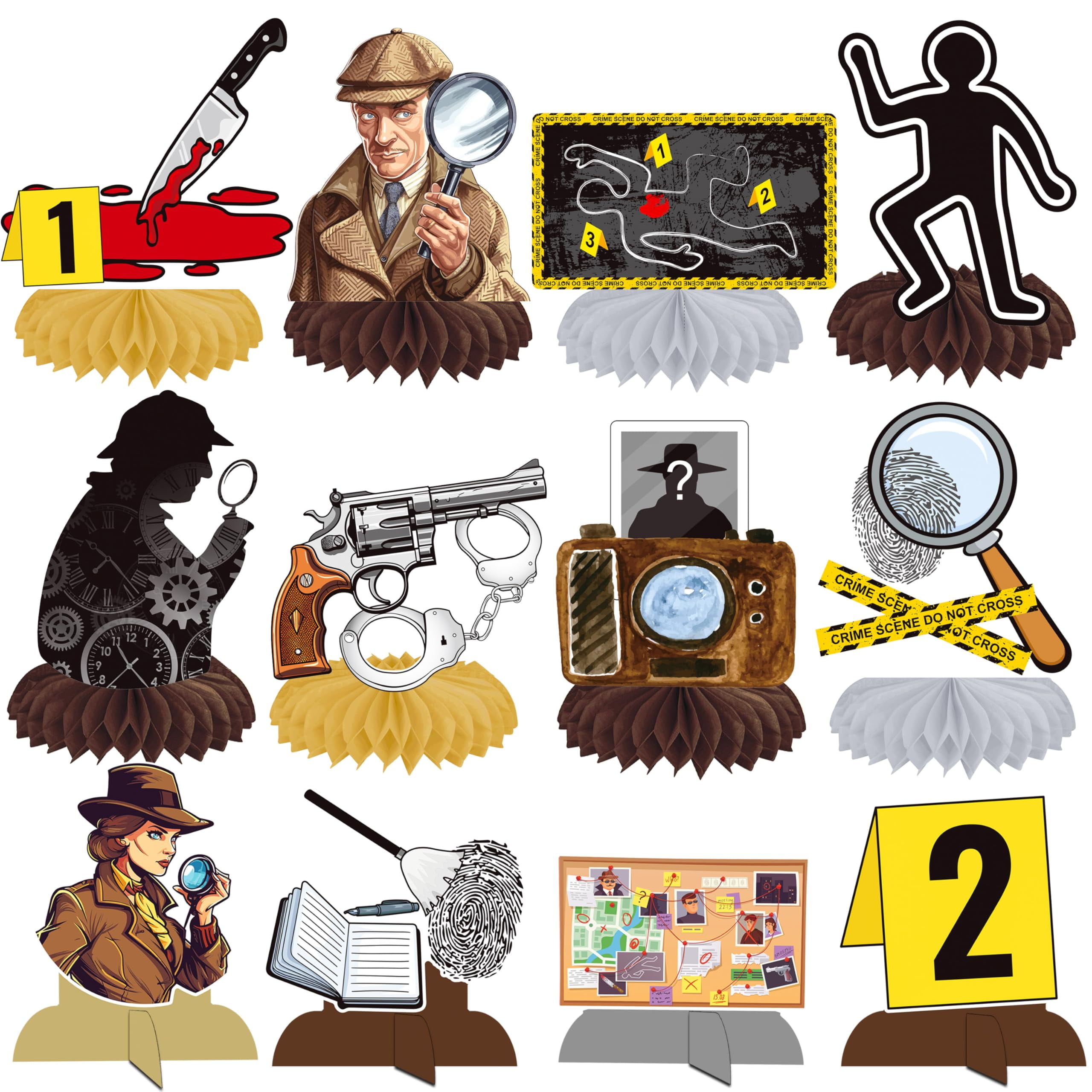 Detective Theme Honeycomb Centerpieces Detective Birthday Party ...