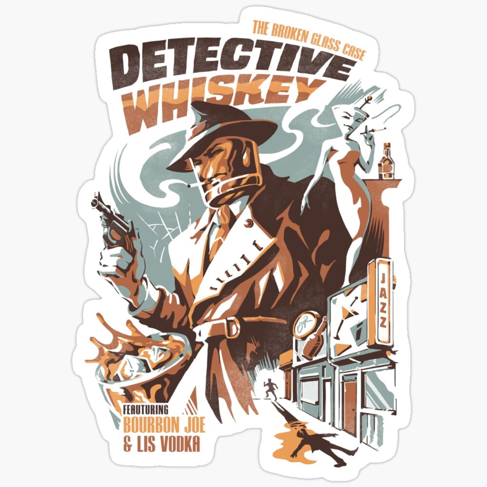 Detective Whiskey Sticker Phone Decal Water Bottle Stickers Car Decals ...