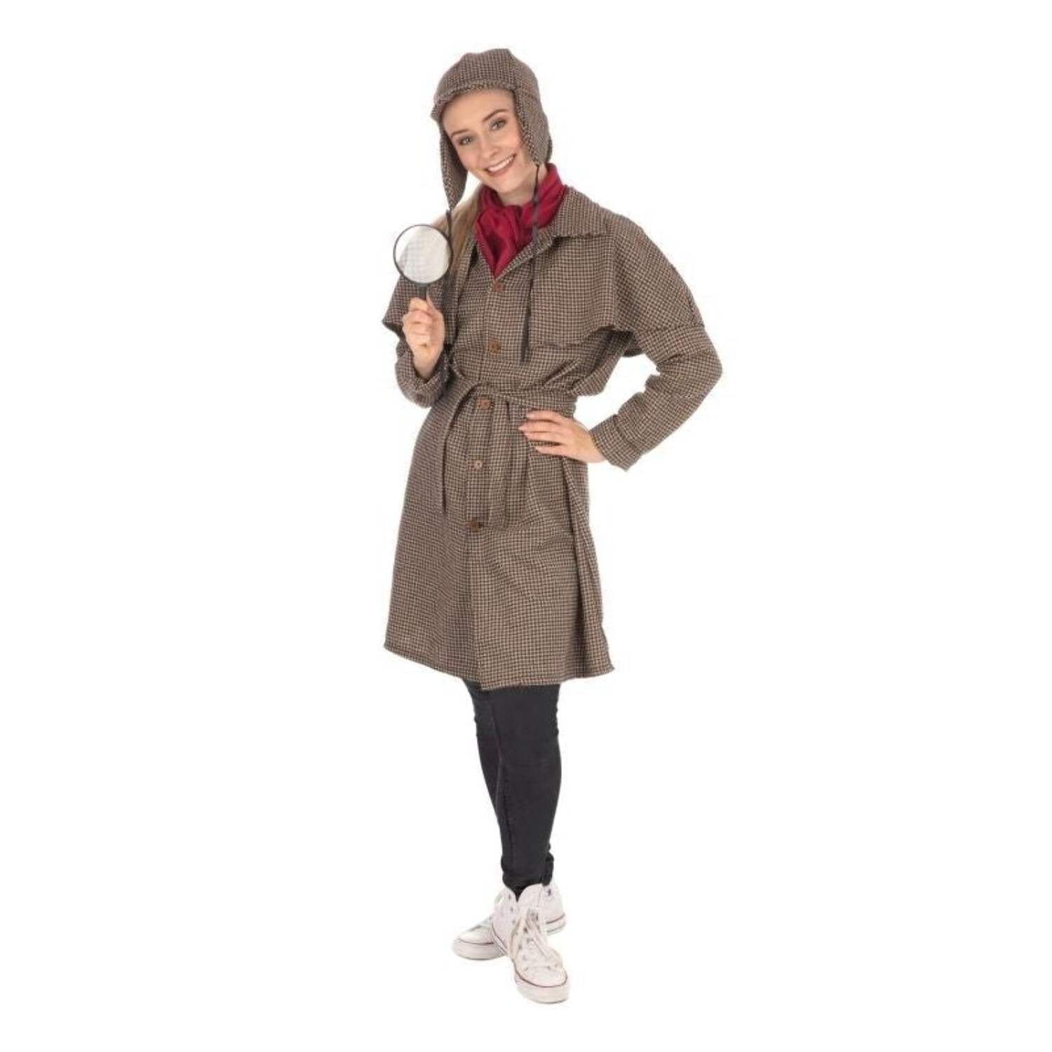 Detective Woman Long Large Female Adult Brown Fancy Dress Party Book ...