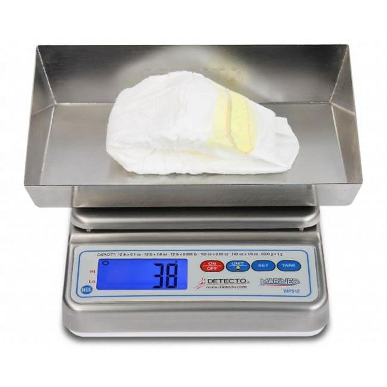 Detecto WPS12DT Mariner Submersible Wet Diaper Scale-12 lb/5500 g ...