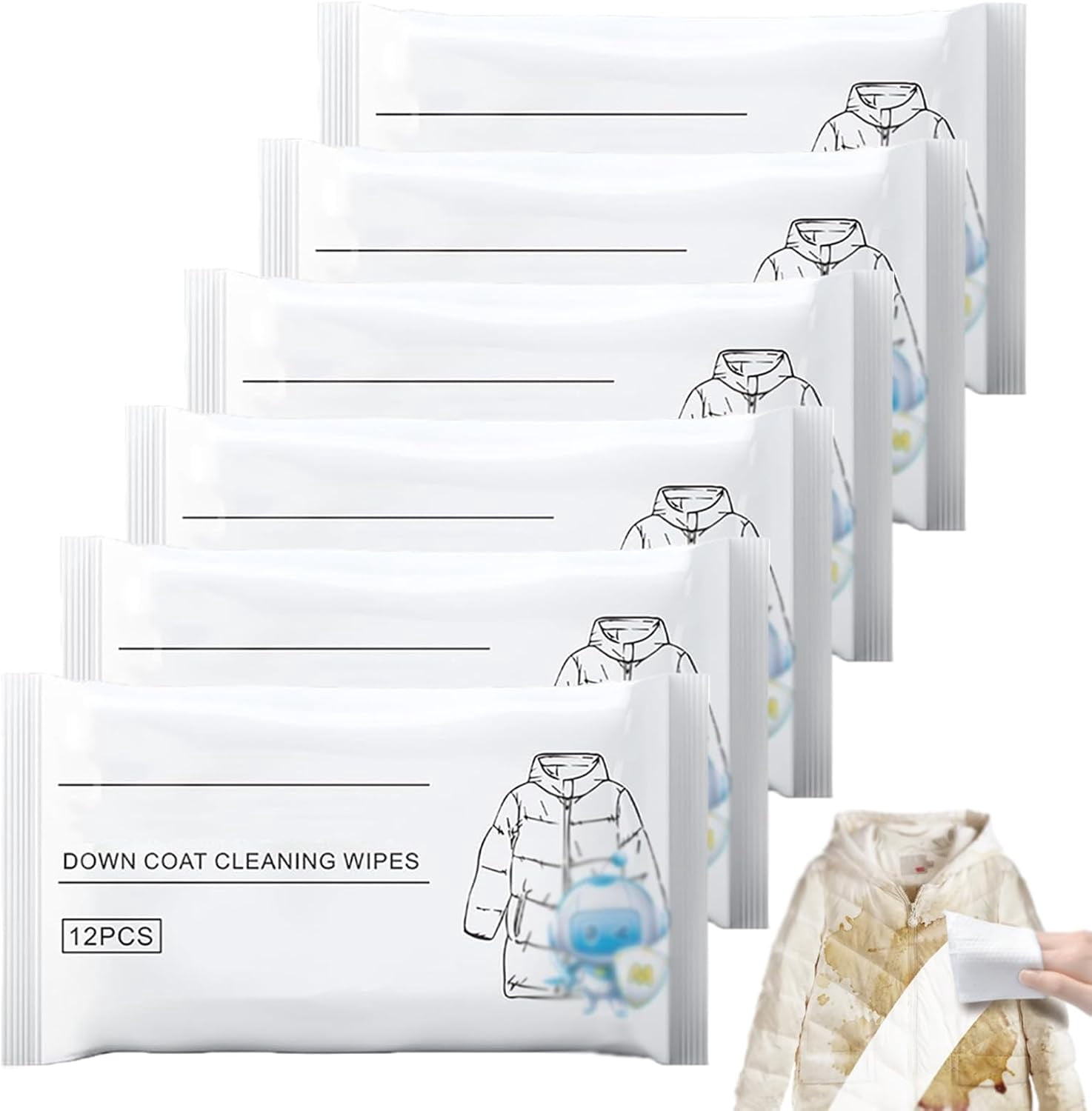 Down Detergent for Puffer Jackets - No Rinse Portable Waterless Wipes ...