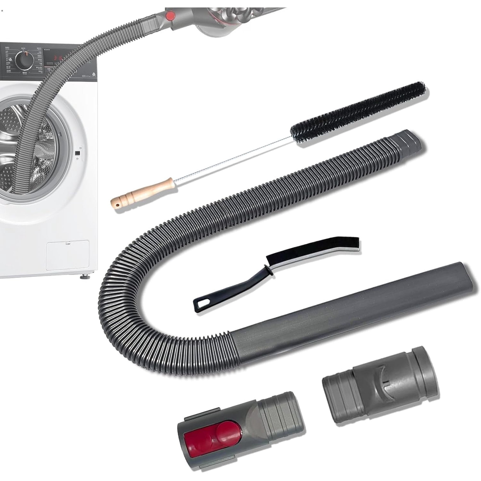Detetap 5 Pieces Dryer Vent Cleaner Kit, Dryer Lint Vacuum Attachment ...