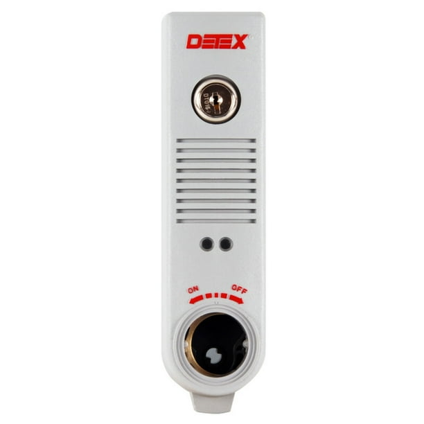 Detex EAX-500SK2 GRAY Exit Alarm Surface Mount Battery Powered Two MS-1039S Magnetic Switches ...