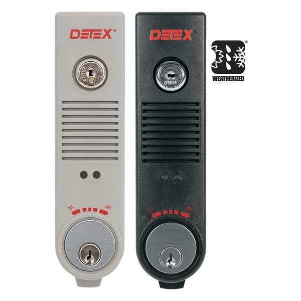 Detex Exit Door Alarm,Gray,Plastic,100 dB EAX-300W GRAY W-CYL - Walmart.com